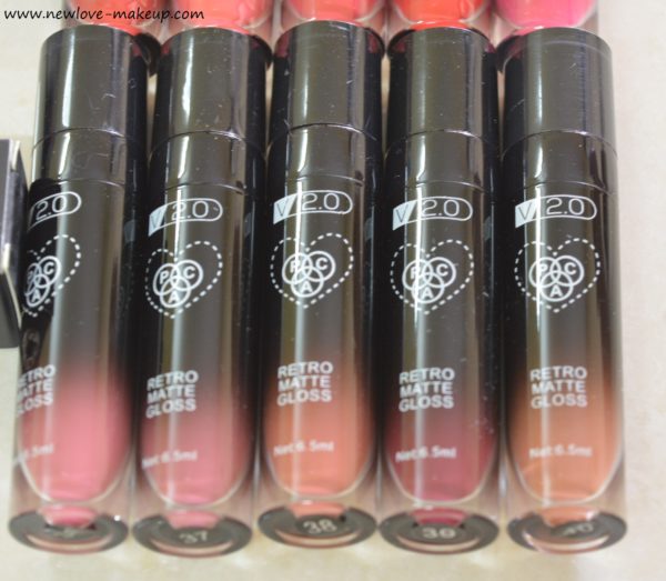 PAC Retro Matte Gloss V2.0 Shades 21 to 40 Review, Swatches